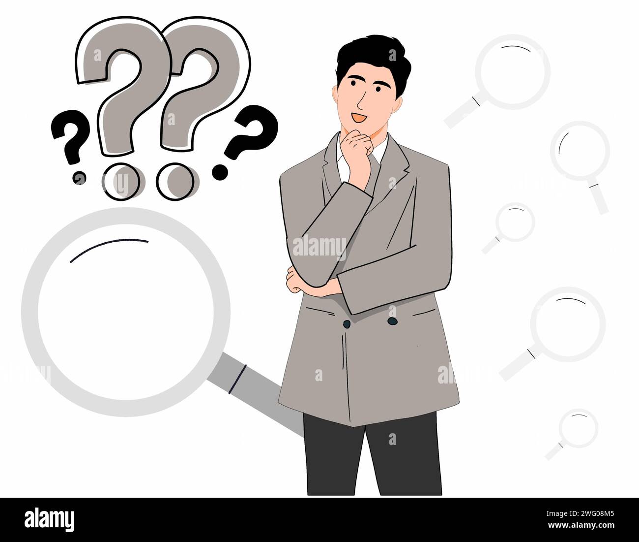 Curiosity people and asking questions concept vector illustration Stock ...
