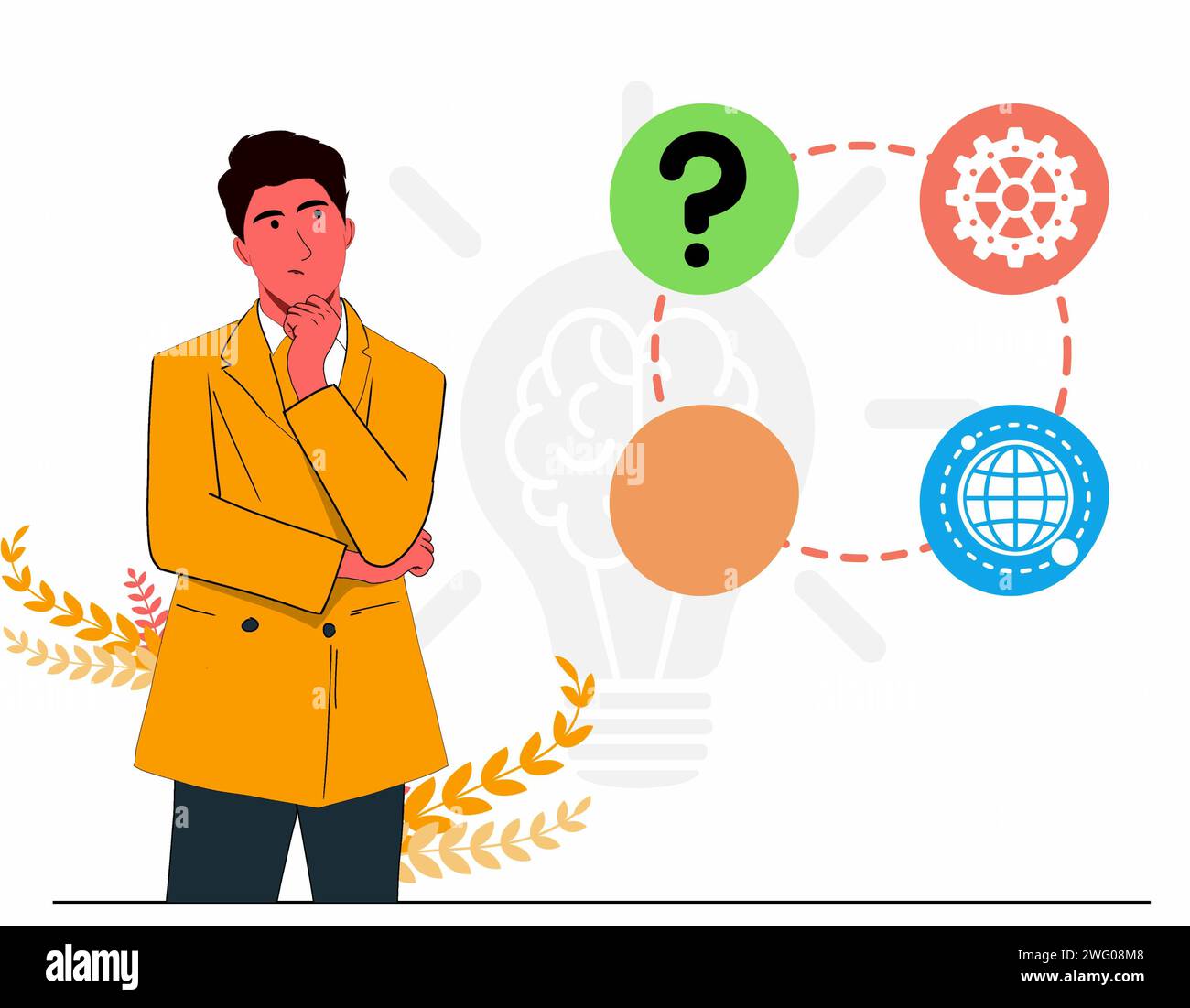 Curiosity people and asking questions concept vector illustration Stock ...