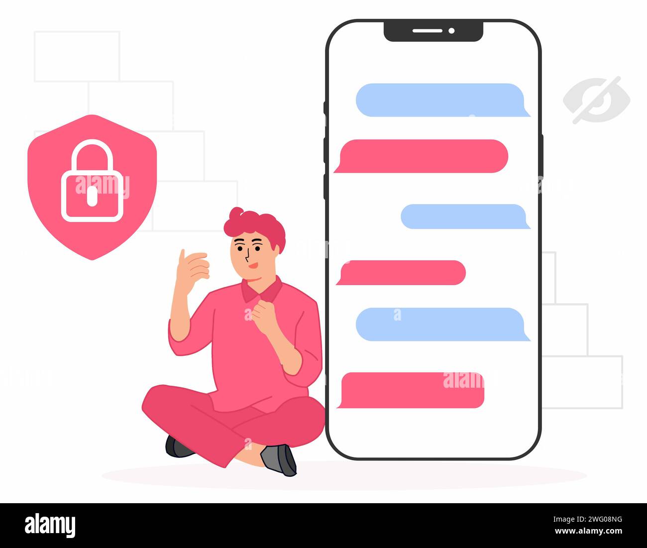 Chat bar in mobile phone app concept vector illustration Stock Photo ...