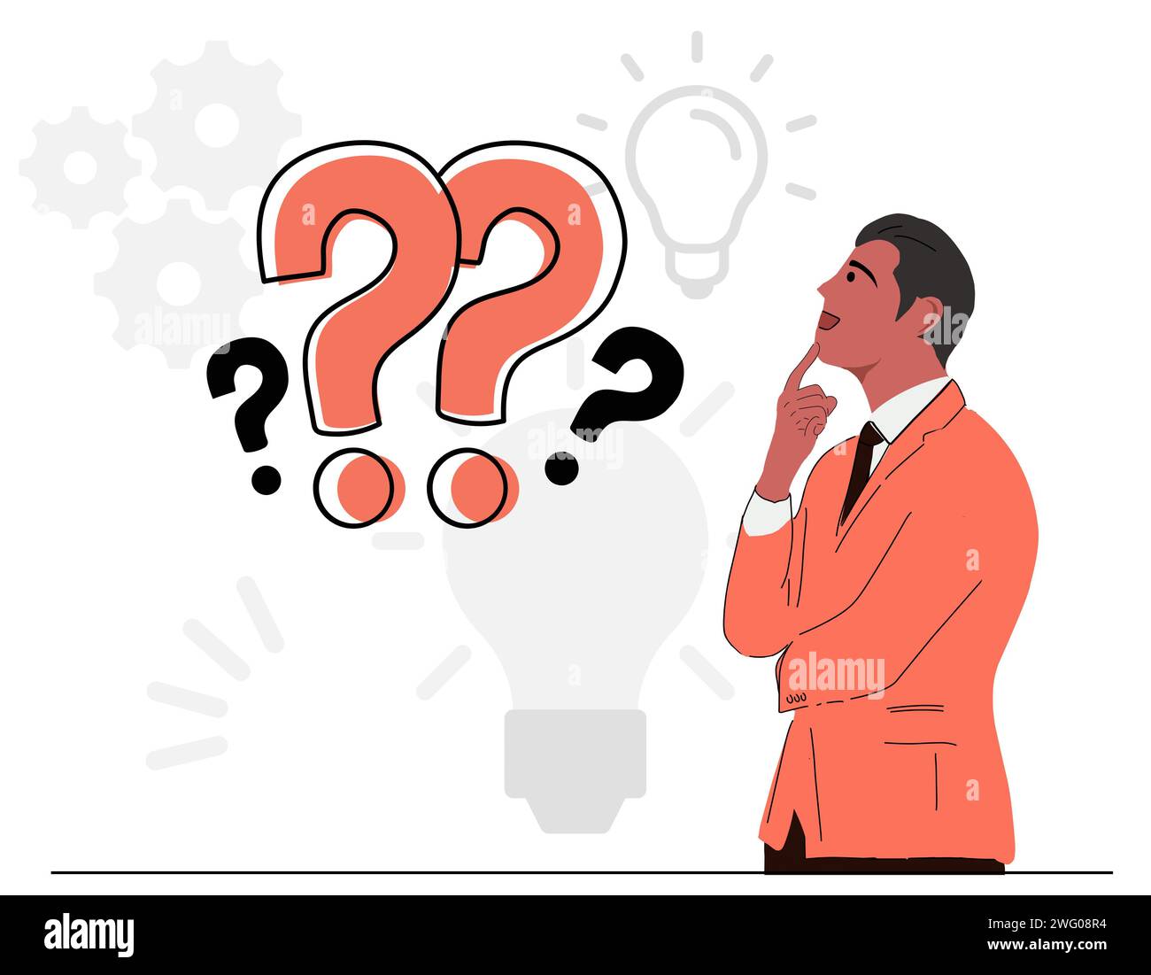 Curiosity people and asking questions concept vector illustration Stock Photo - Alamy