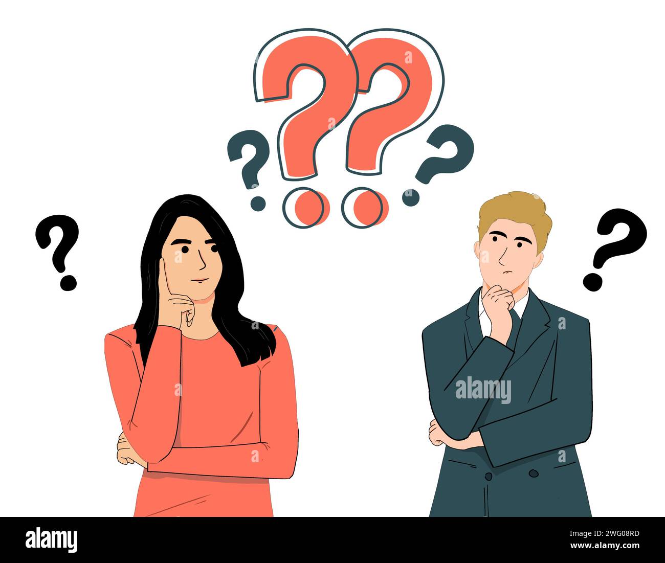 Curiosity people and asking questions concept vector illustration Stock ...