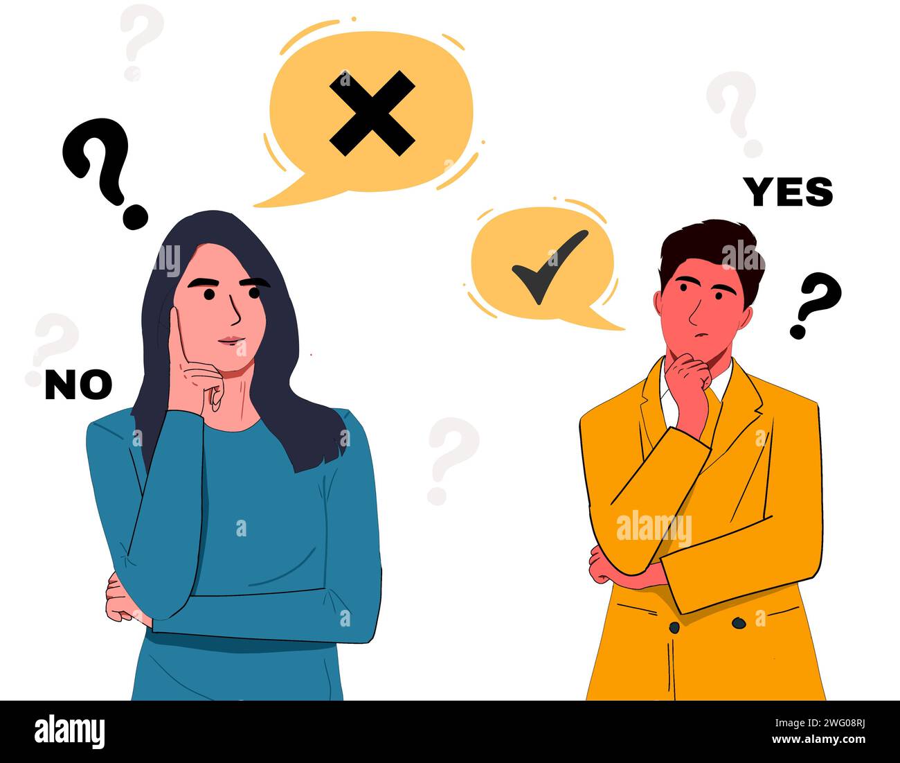 Curiosity people and asking questions concept vector illustration Stock ...