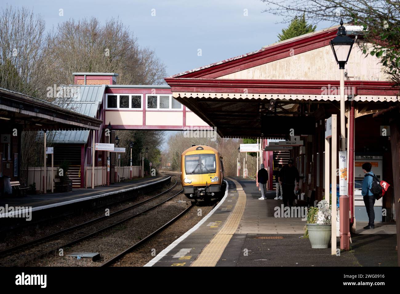 West Midlands Railway class 172 diesel arriving at Shirley station ...
