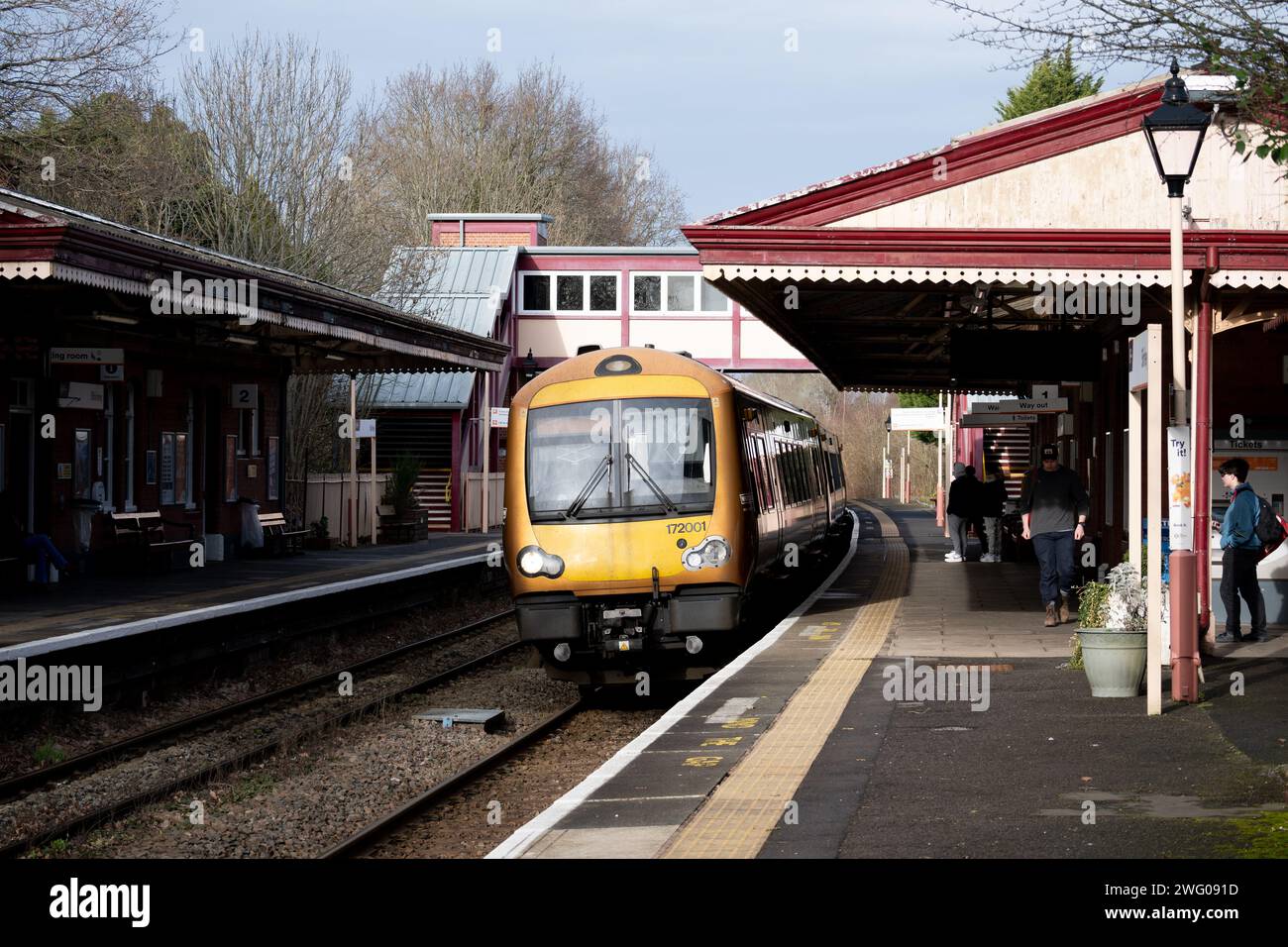 West Midlands Railway class 172 diesel arriving at Shirley station ...
