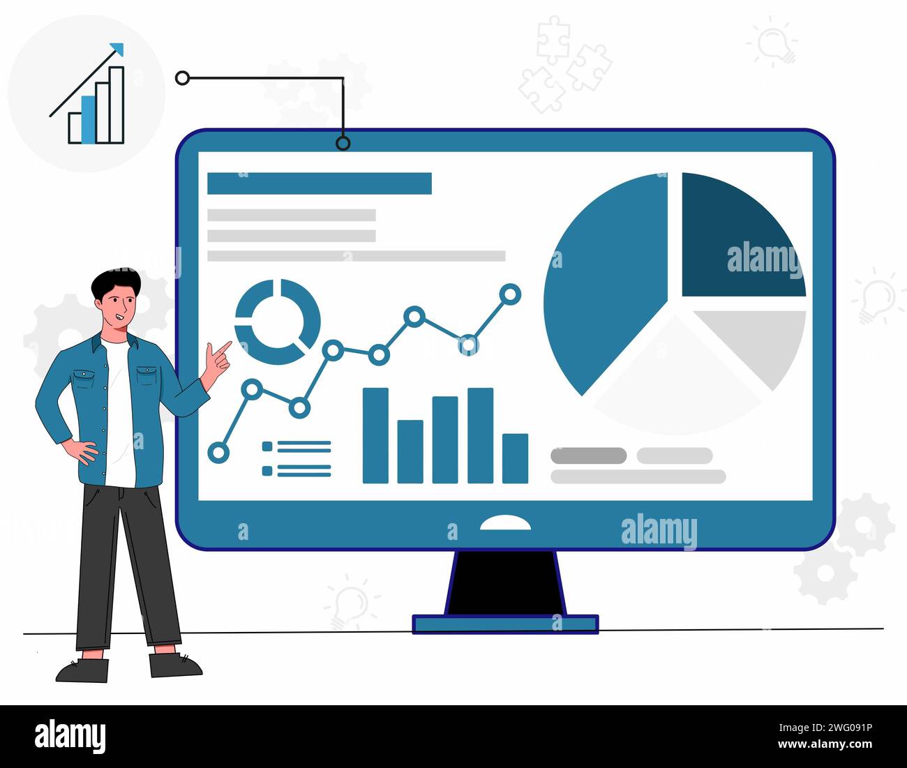 Data analist concept vector illustration Stock Photo - Alamy