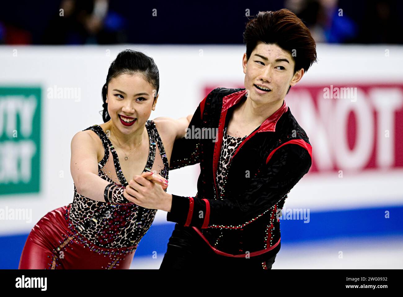 Utana YOSHIDA & Masaya MORITA (JPN), during Ice Dance Rhythm Dance, at the ISU Four Continents ...