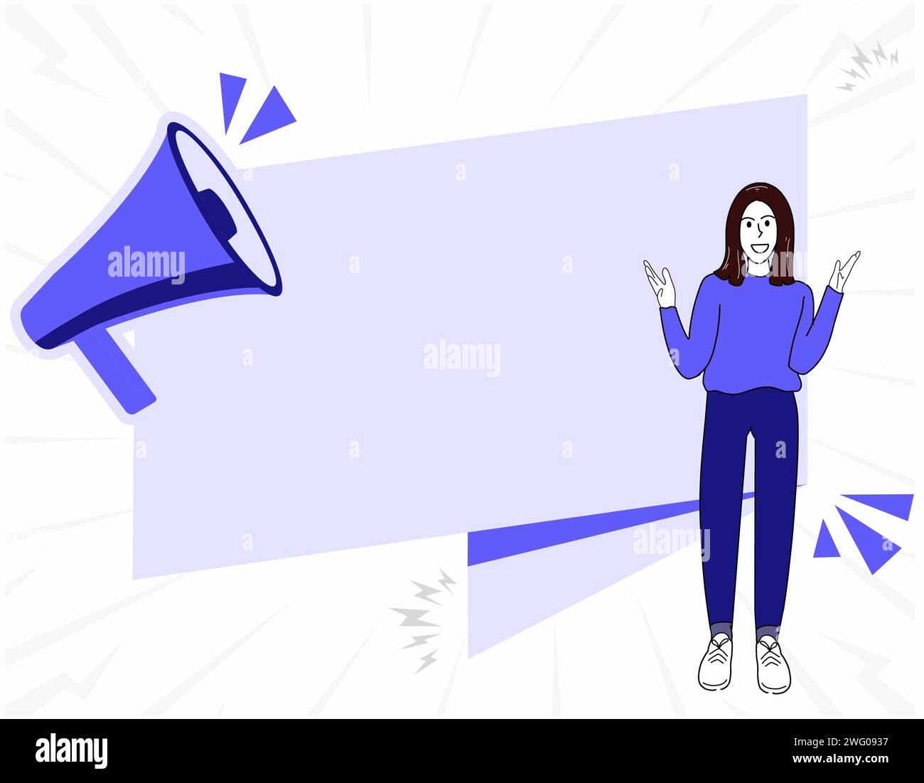 Megaphone announcement promotion vector illustration Stock Photo - Alamy