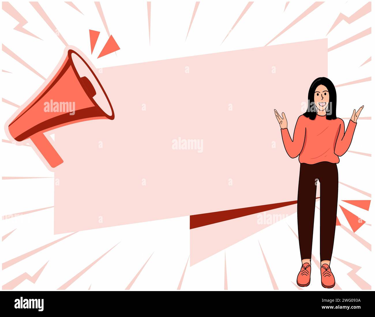 Megaphone announcement promotion vector illustration Stock Photo - Alamy