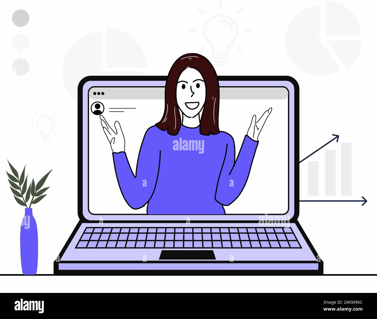 Webinar concept vector flat illustration Stock Photo - Alamy