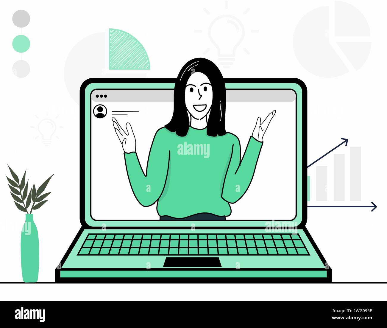 Webinar concept vector flat illustration Stock Photo - Alamy