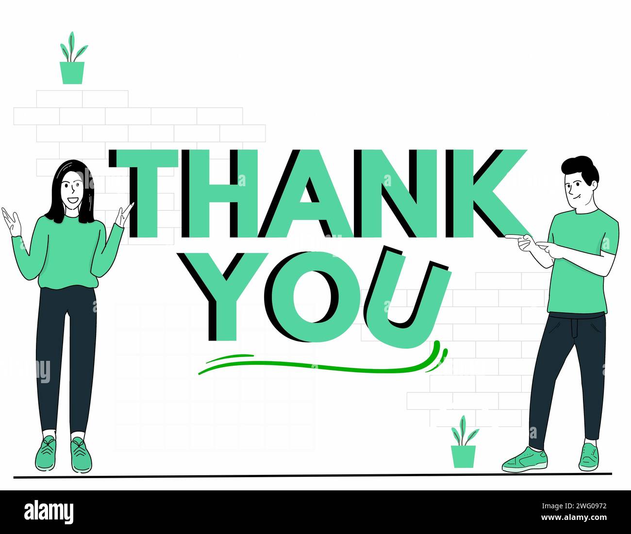 Free vector thank you concept flat illustration Stock Photo - Alamy