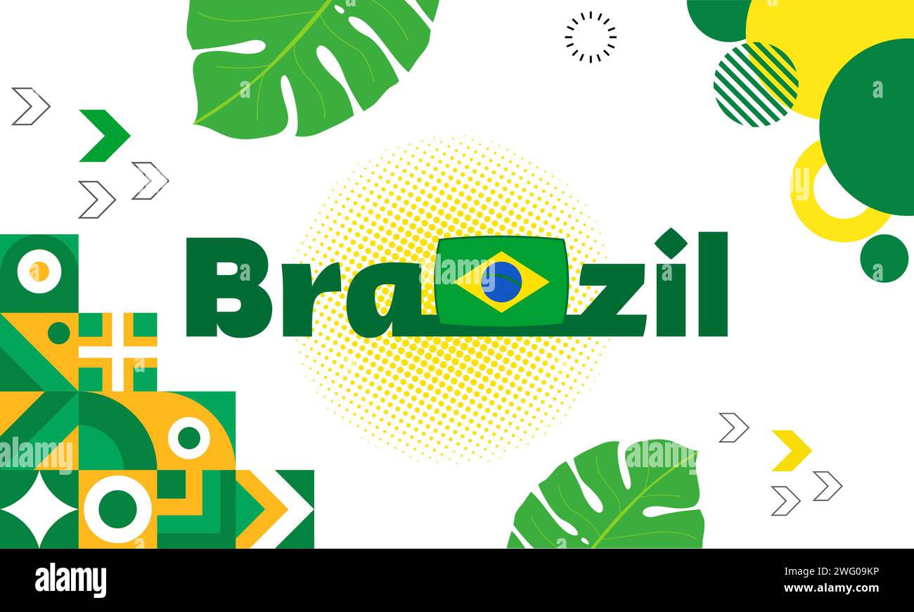 Brazil national day banner for Brazil independence day with abstract ...