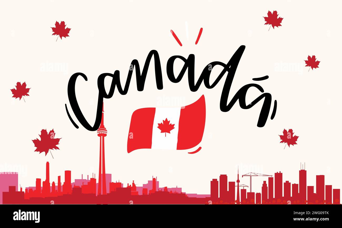 Canada national day banner for independence day anniversary. Flag of ...