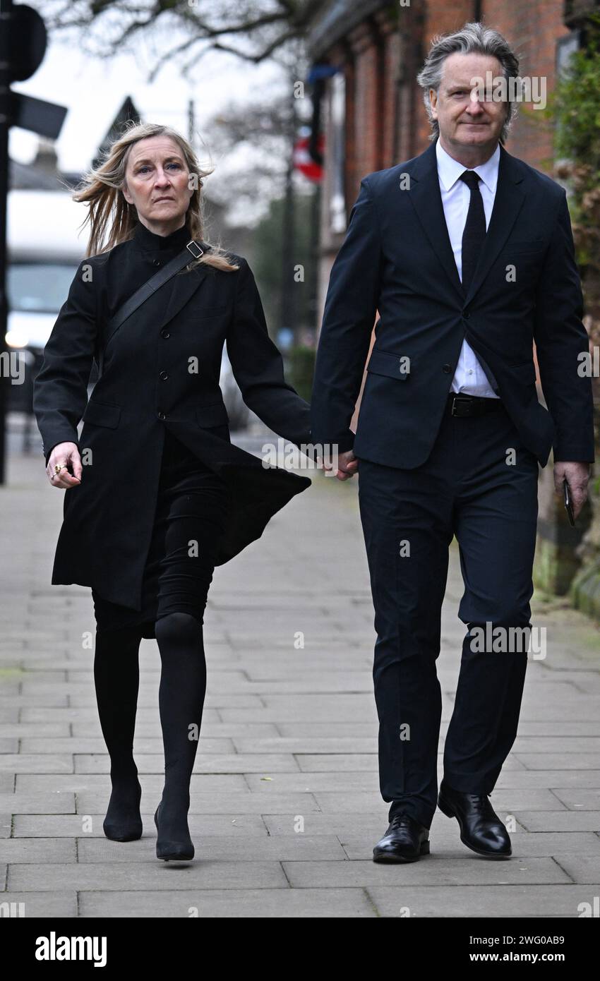London, UK. February 2nd, 2024. Fiona Shaw at the funeral of Derek ...