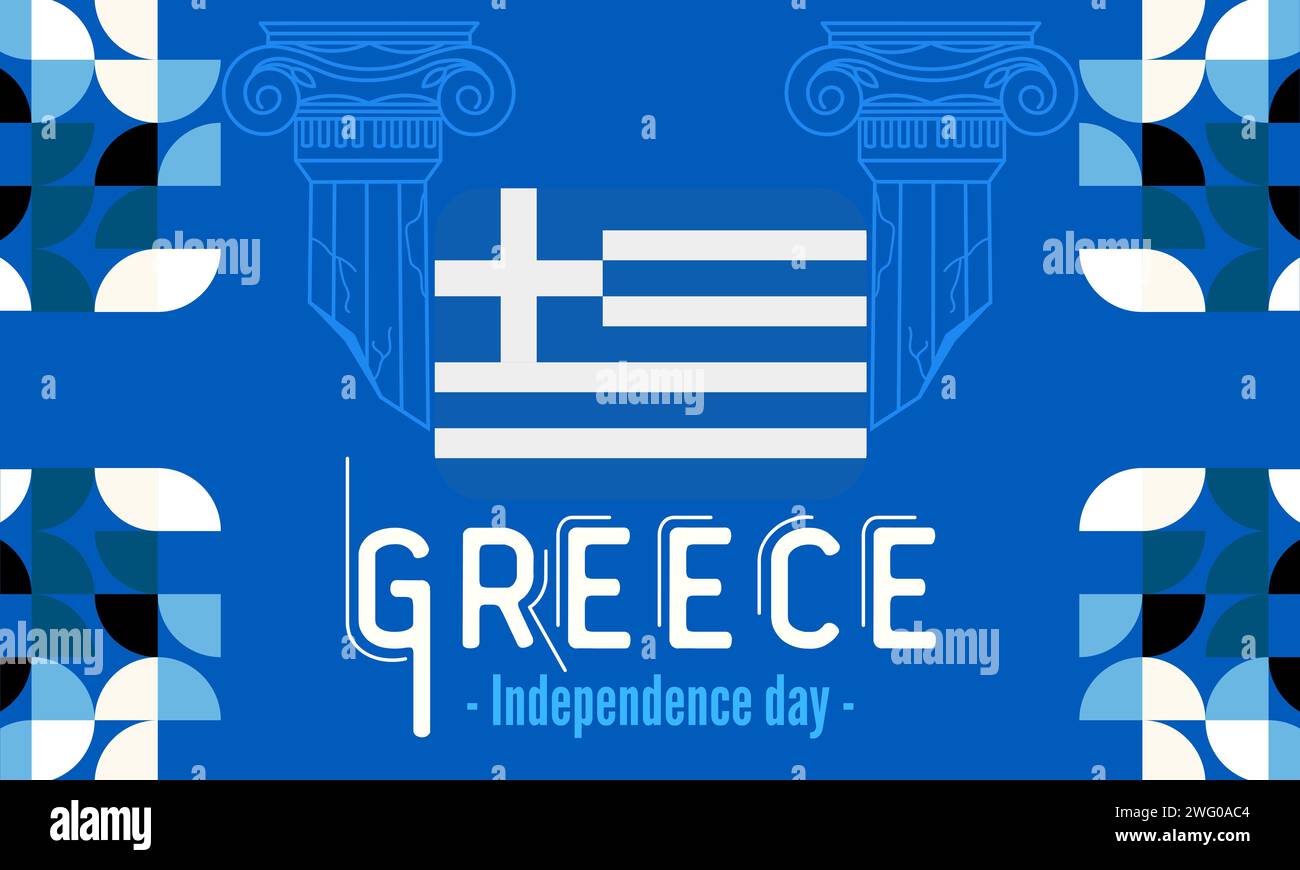 Greece national day banner for independence day anniversary. Flag of ...