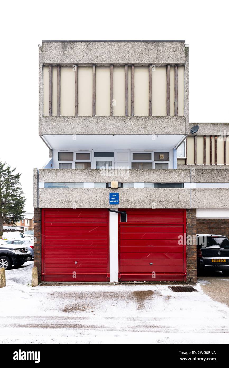 Part of the brutalist on Lensbury Way on the Lesnes Estate in ...
