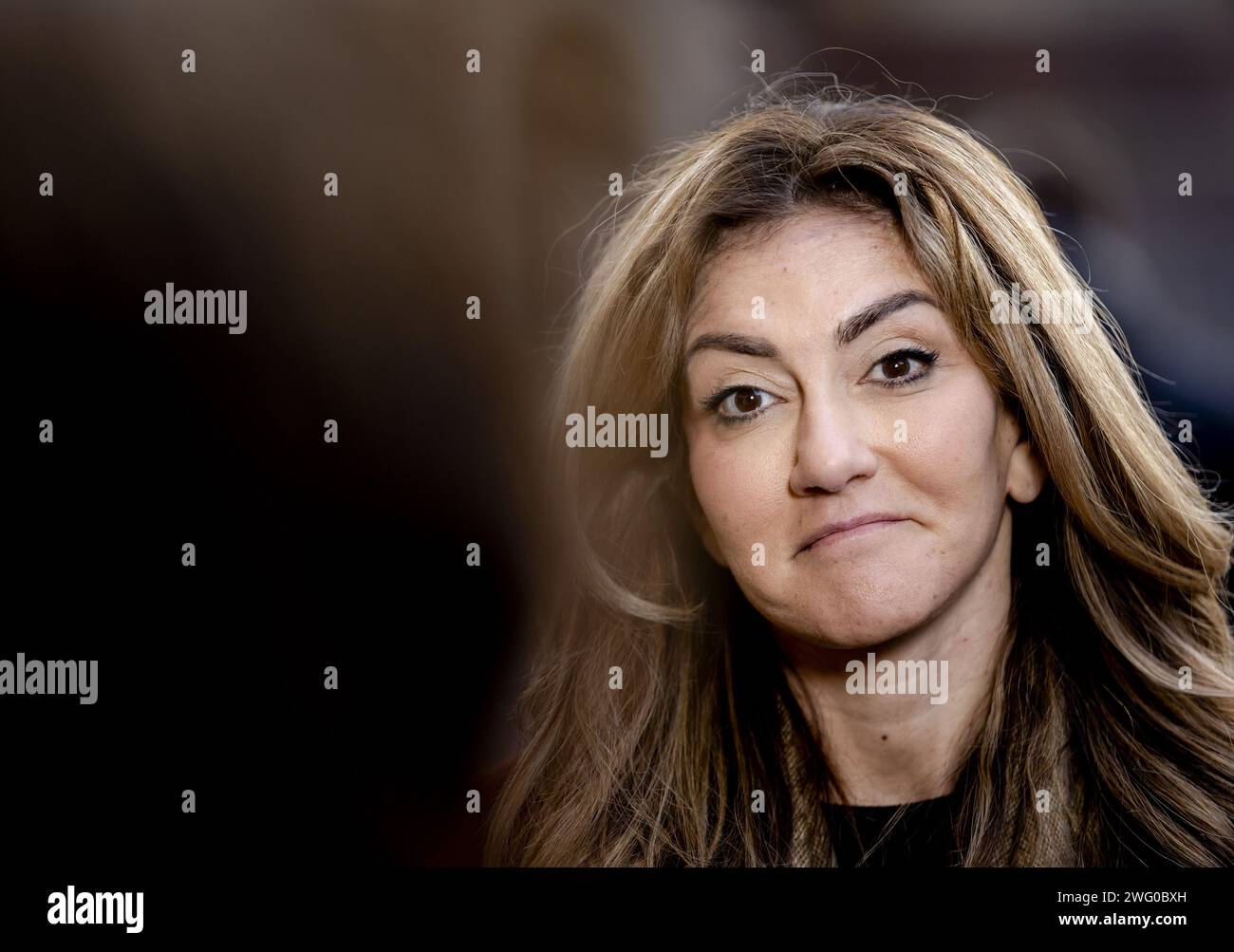 THE HAGUE - Dilan Yesilgoz, outgoing Minister of Justice and Security, speaks to the press in ...