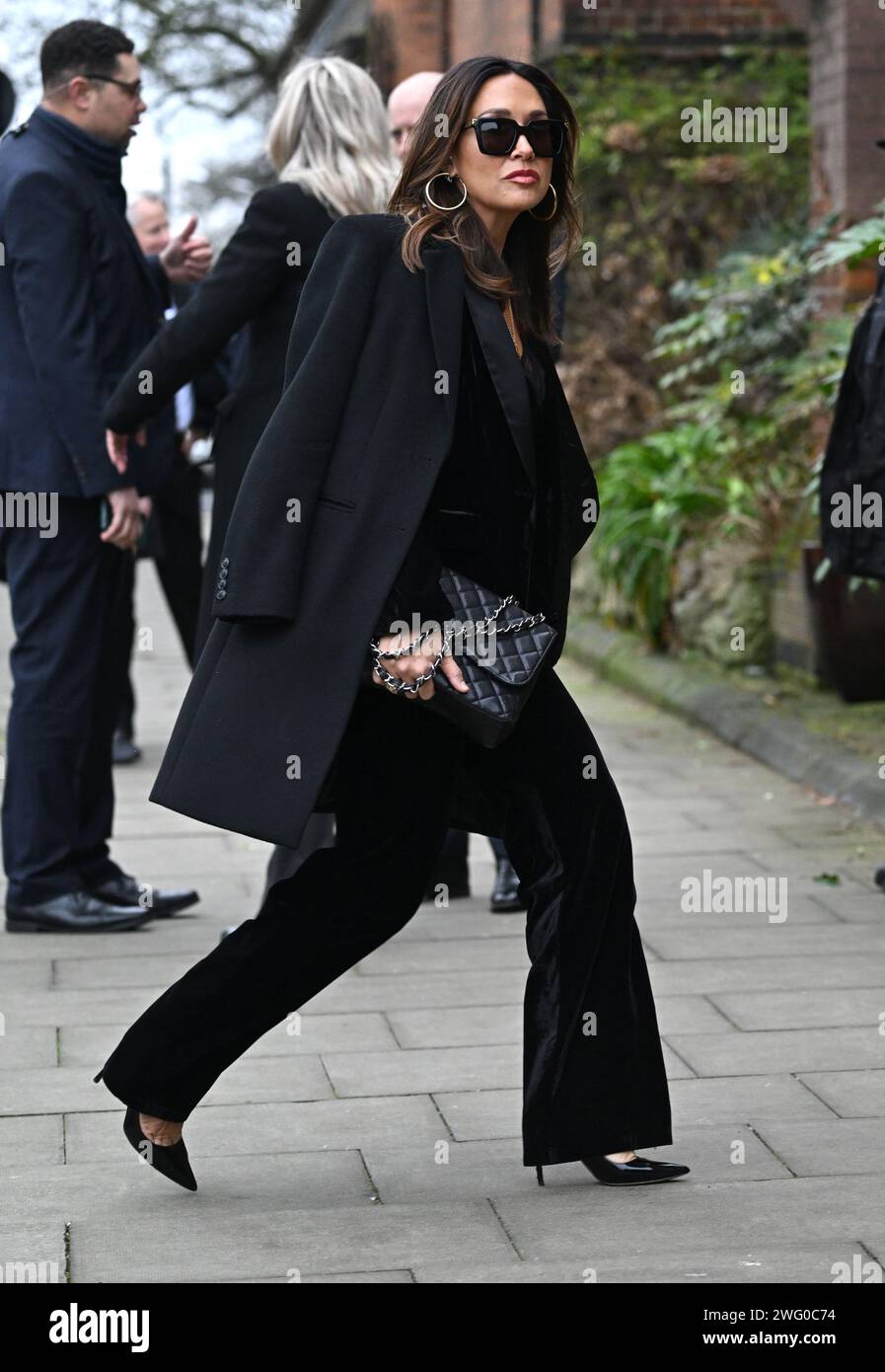 London, UK. February 2nd, 2024. Myleene Klass at the funeral of Derek ...