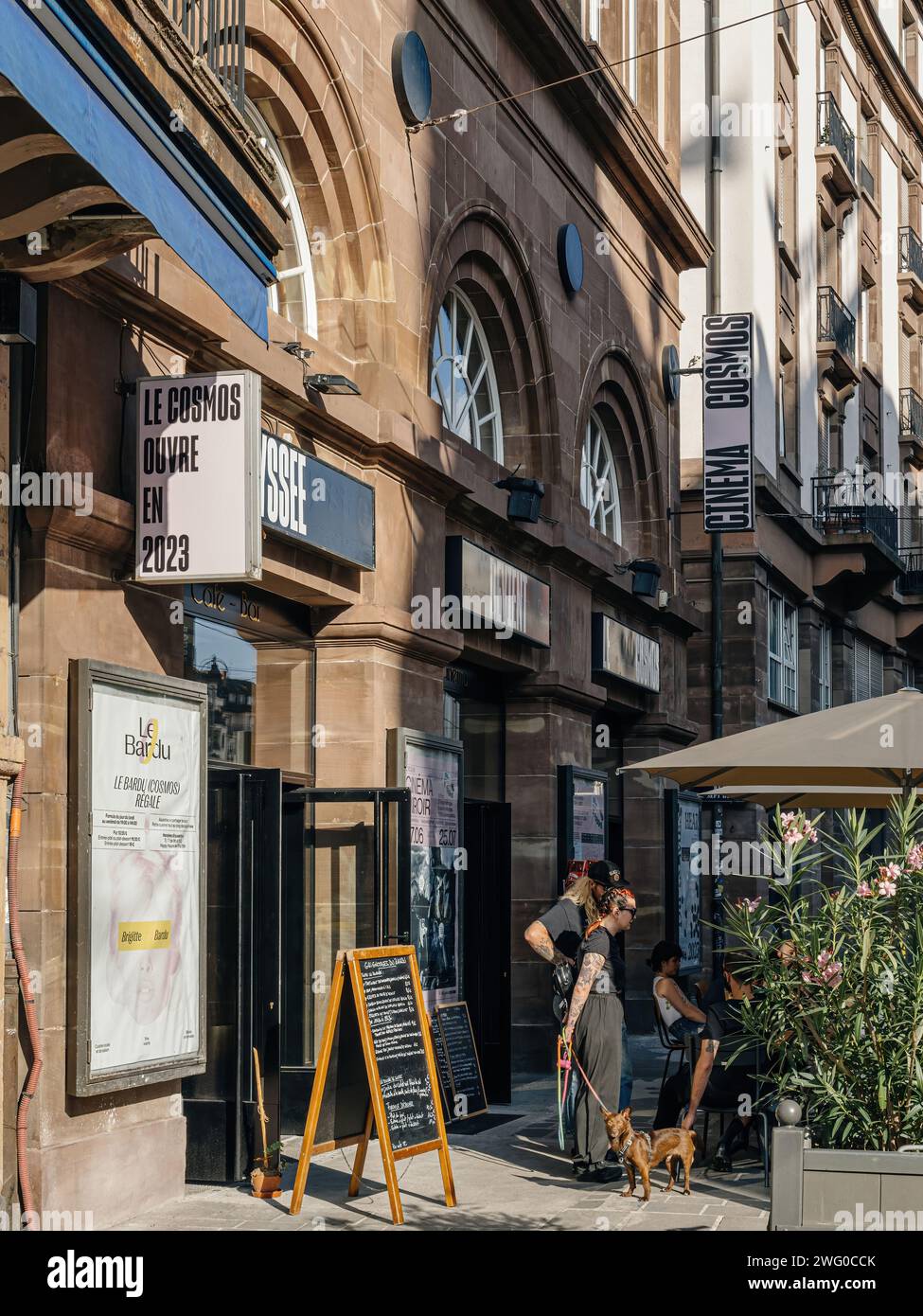 Strasbourg, France - Jul 2, 2023: Bustling cafe terrace near movie ...