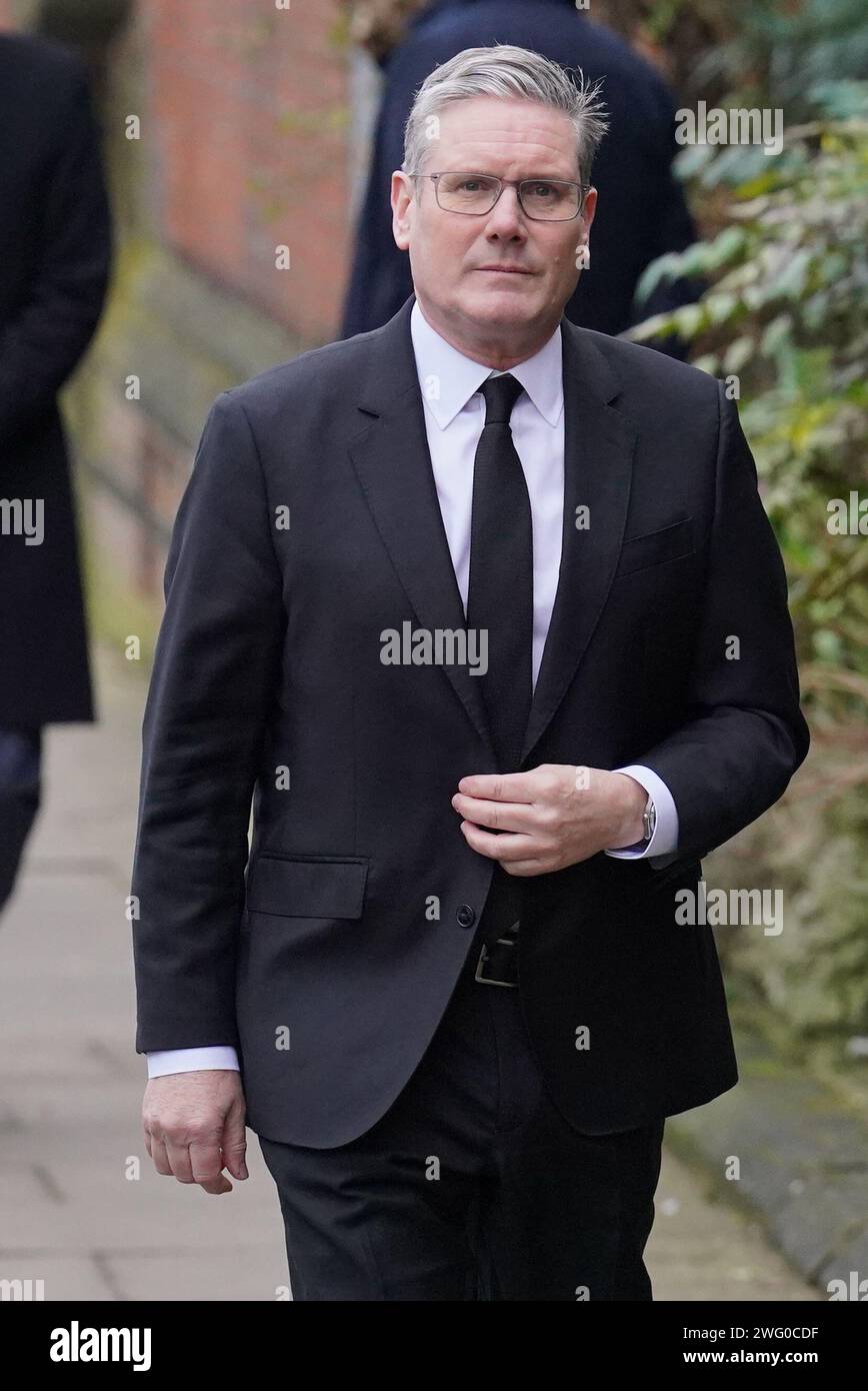 Labour leader Sir Keir Starmer attends the funeral service of Derek ...