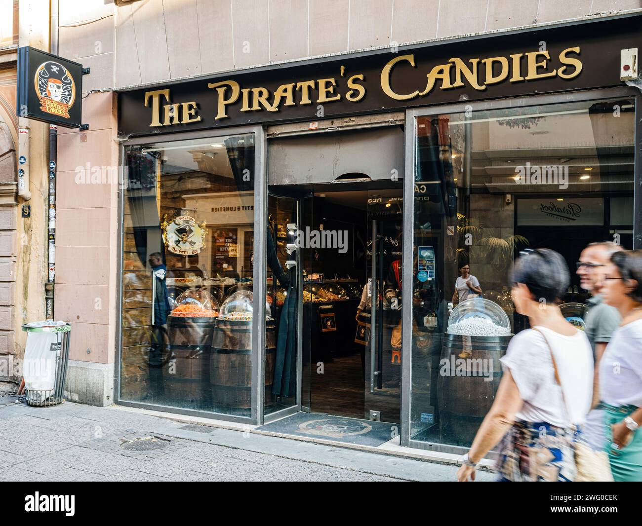 Strasbourg, France - Jul 2, 2023: The Pirate's Candies shop with a ...