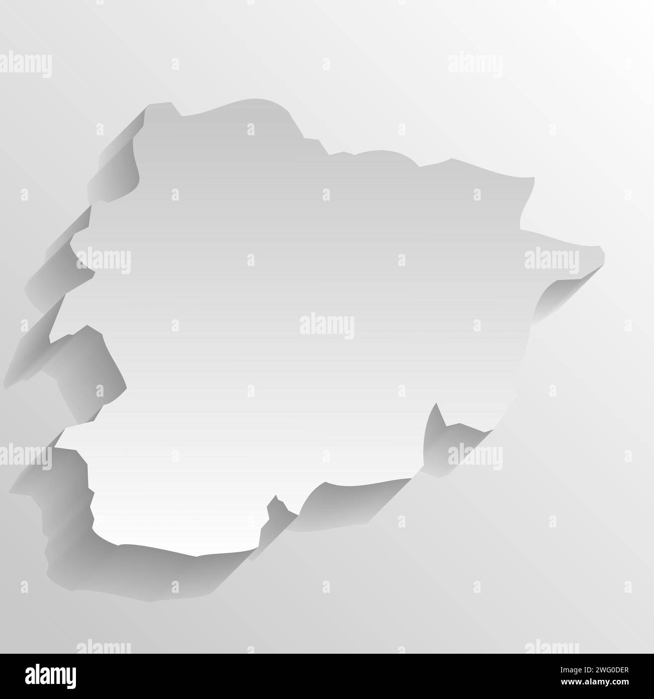 Andorra country silhouette. High detailed map. White country silhouette ...