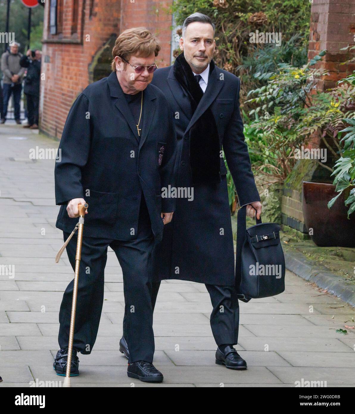London, UK. 02nd Feb, 2024. SIR ELTON JOHN and husband DAVID FURNISH ...