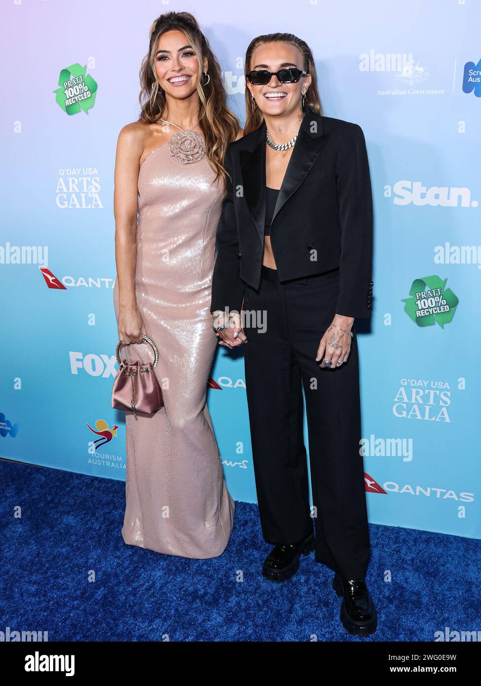 LOS ANGELES, CALIFORNIA, USA - FEBRUARY 01: Chrishell Stause and wife G ...