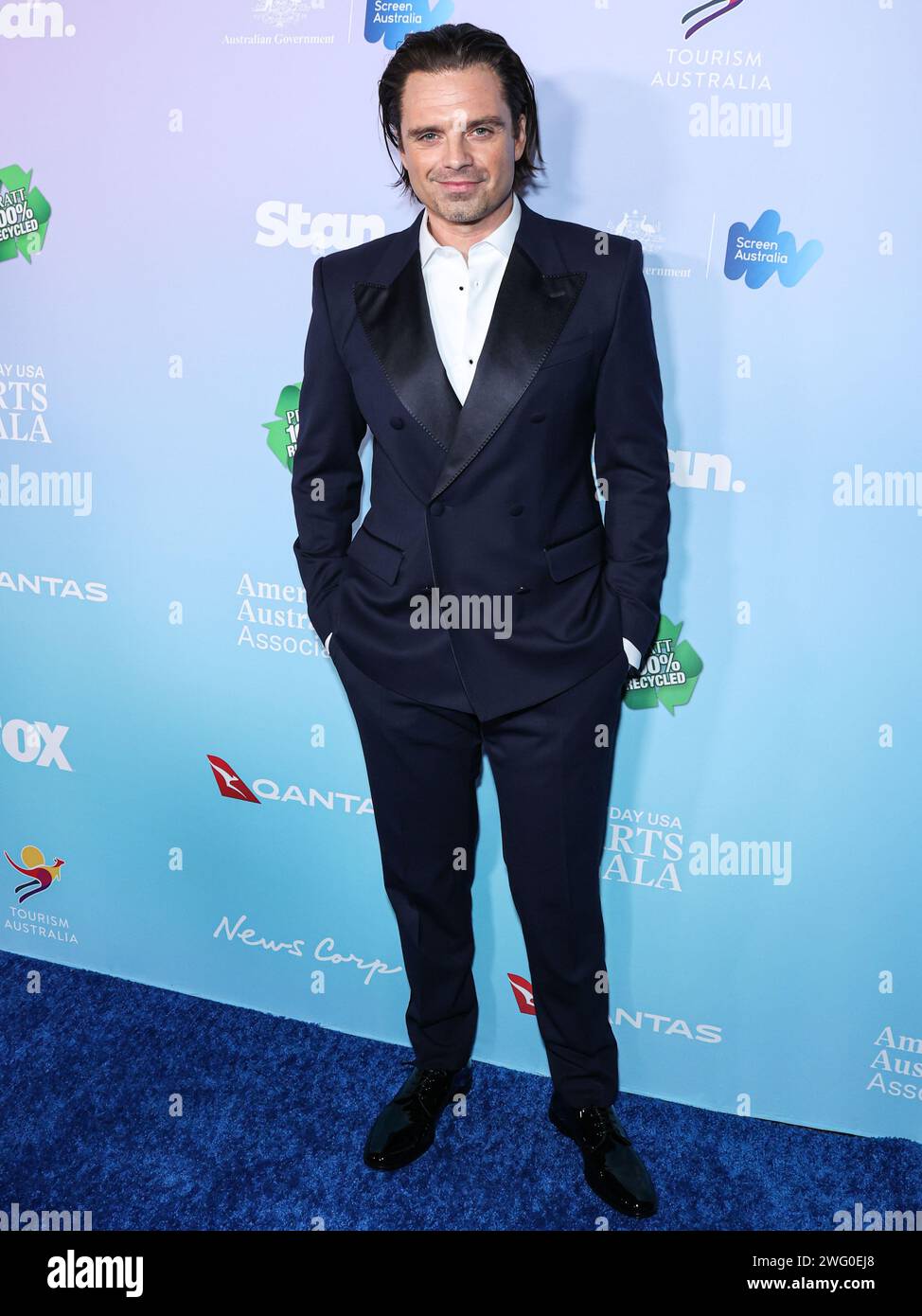 LOS ANGELES, CALIFORNIA, USA - FEBRUARY 01: Sebastian Stan arrives at ...
