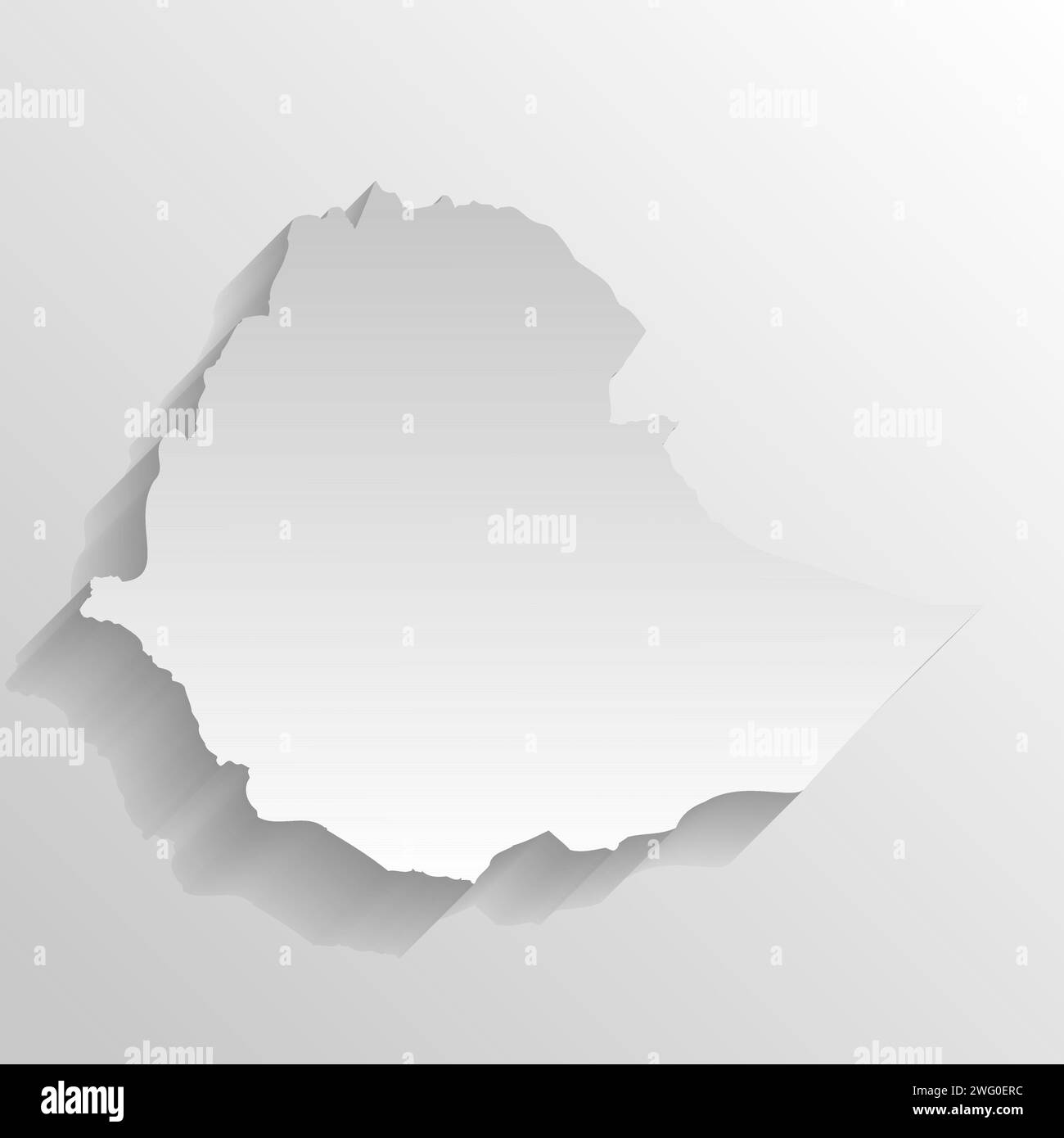 Ethiopia country silhouette. High detailed map. White country ...