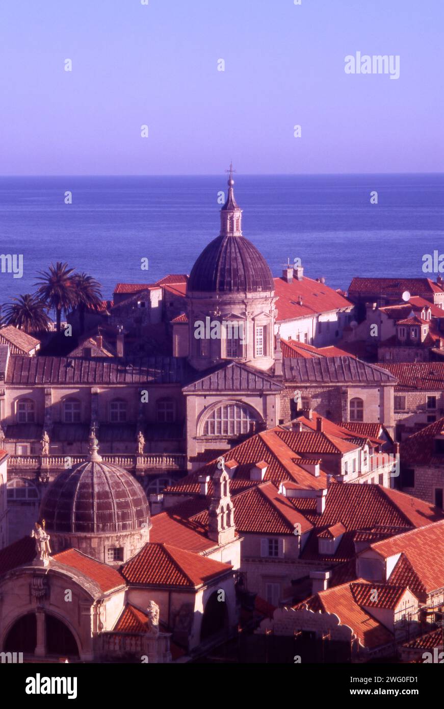 Croatia. Dubrovnik. Terracotta roof tiles of the old city, The ...