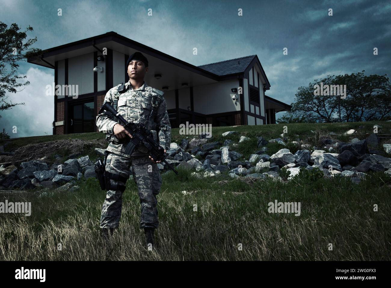 A African American, male, Air Force Security Forces Airman in uniform ...