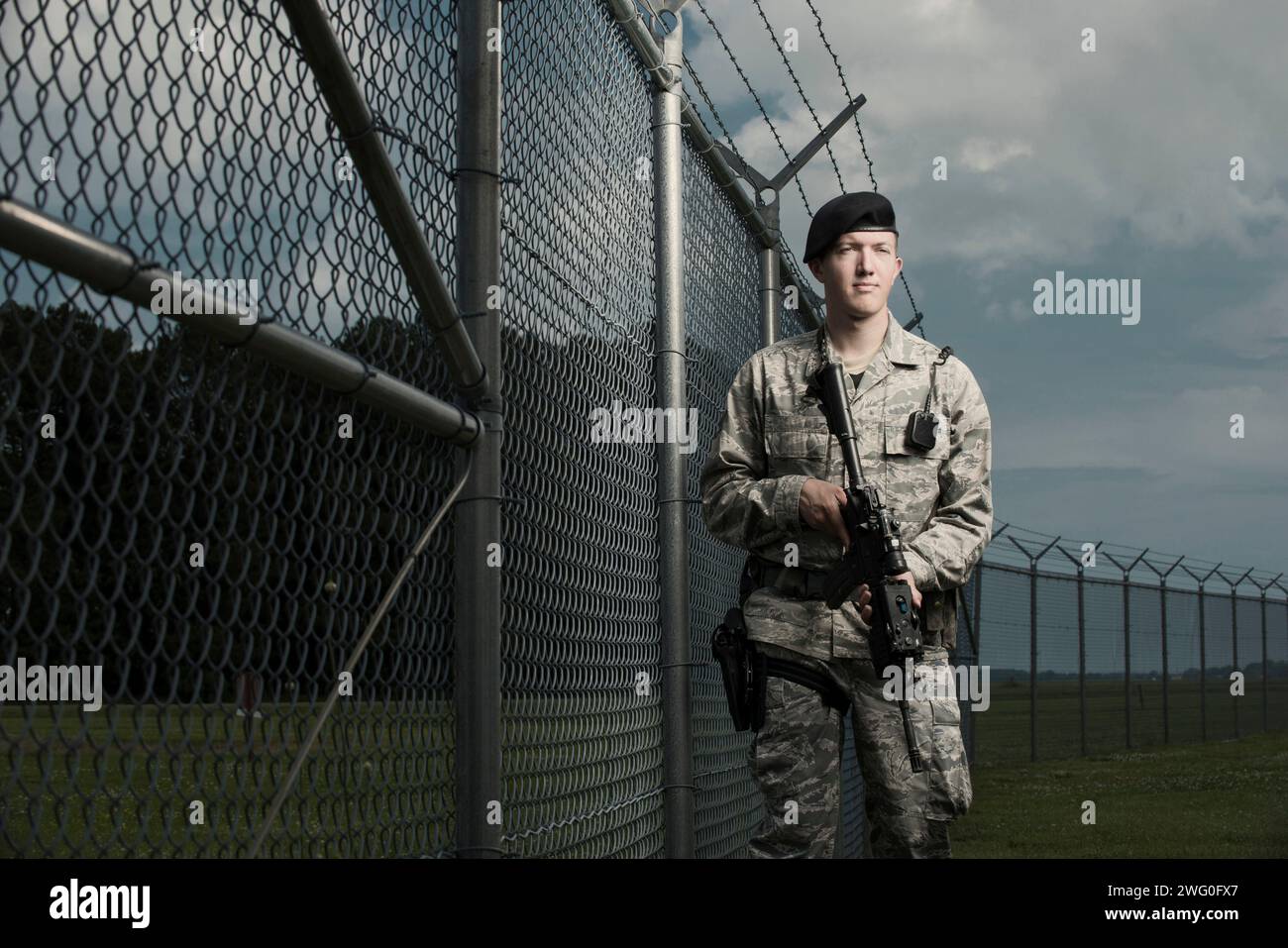 A Caucasian, male, Air Force Security Forces Airman in uniform poses ...