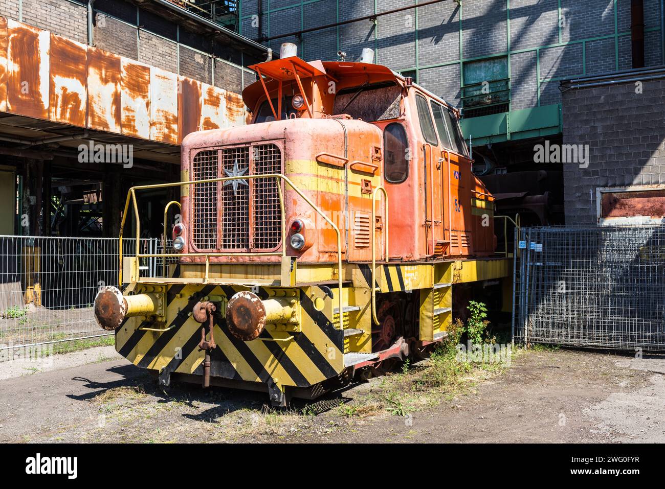 Hattingen, Germany - August 9, 2022: Diesel locomotive Diesellok 52 at ...
