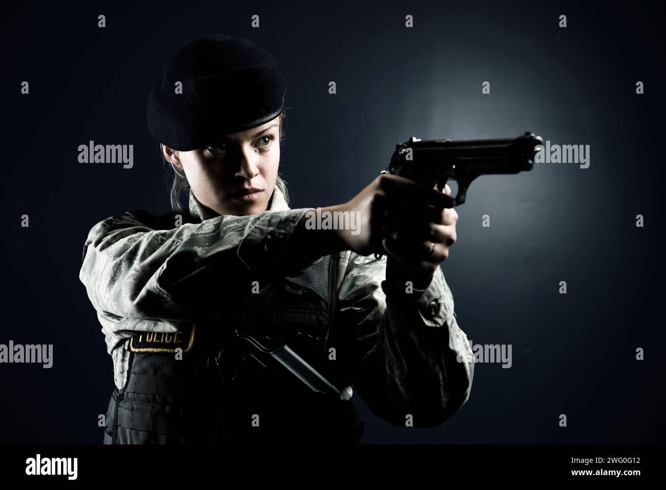 A Caucasian, female, Air Force Security Forces Airman in uniform poses ...