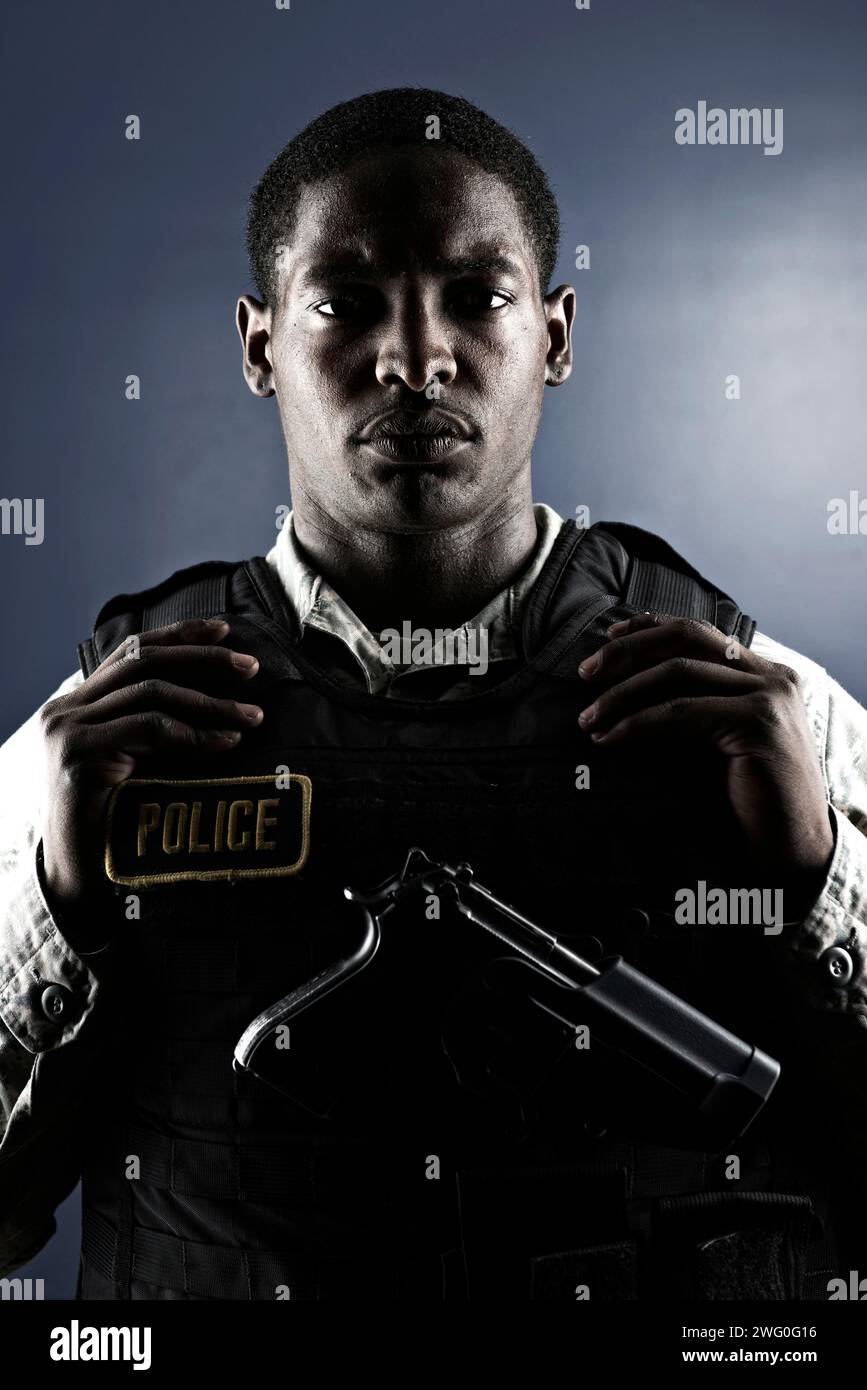 A African American, male, Air Force Security Forces Airman in uniform ...