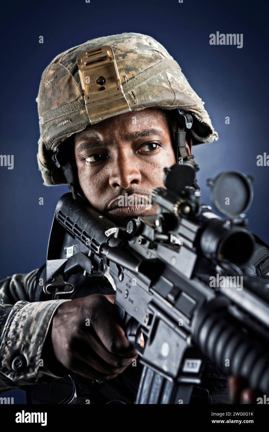 A African American, male, Air Force Security Forces Airman in uniform ...