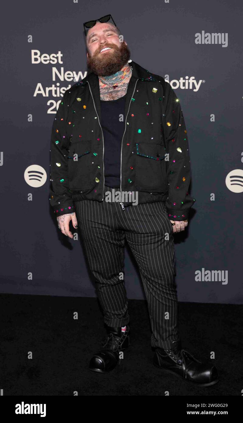 Teddy Swims attends the arrivals of Spotify’s 2024 Best New Artist ...