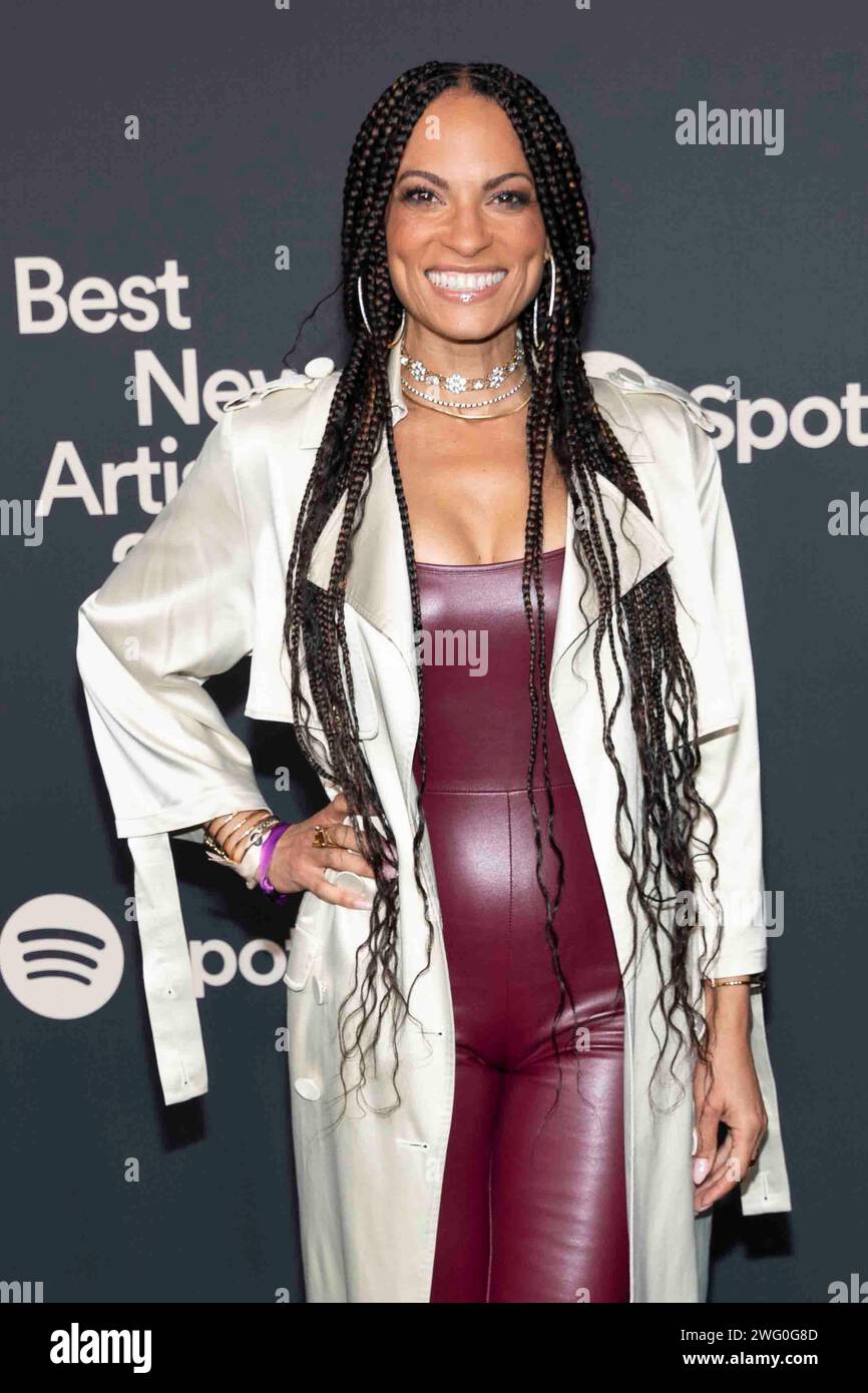 Goapele attends the arrivals of Spotify’s 2024 Best New Artist Party at ...
