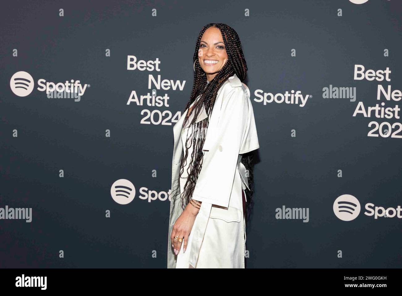 Goapele attends the arrivals of Spotify’s 2024 Best New Artist Party at ...