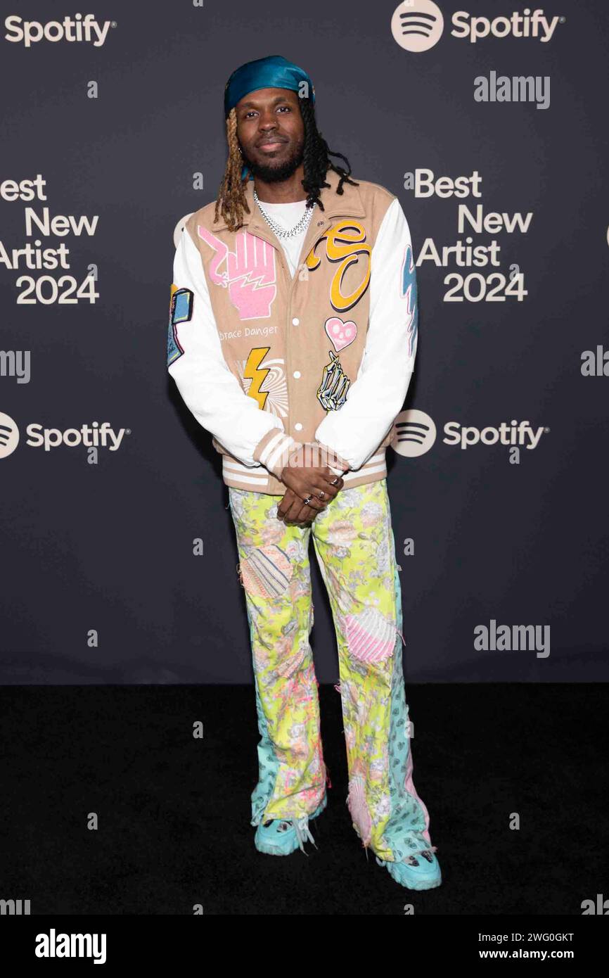 Los Angeles, USA. 01st Feb, 2024. TK attends the arrivals of Spotify's ...