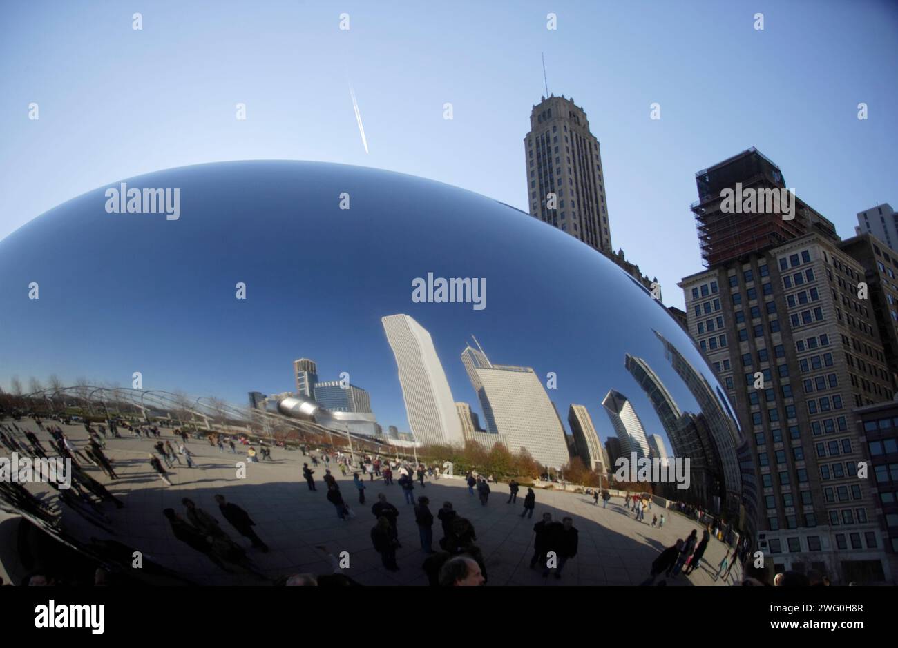 Chicago skyline reflected by Stock Photo - Alamy