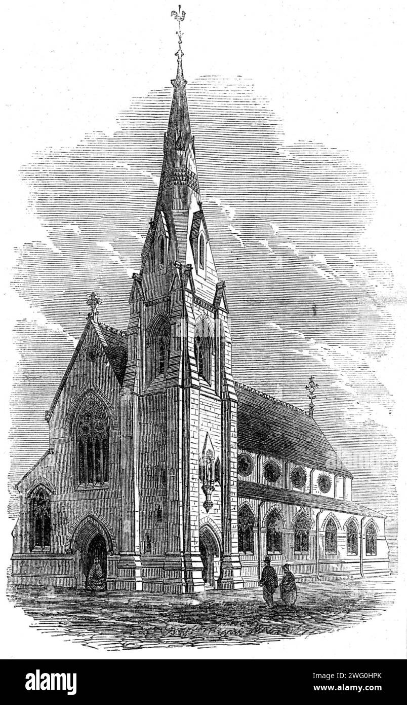 New Roman Catholic church, Rusholme, Manchester, 1862. 'View of the new ...