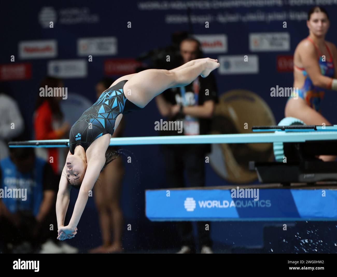Doha, Qatar. 2nd Feb, 2024. Malaysia's Ker Ying Ong competes during the ...