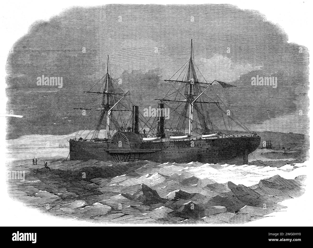 The steam-transport Adriatic in the ice at Sidney [sic], Cape Breton ...