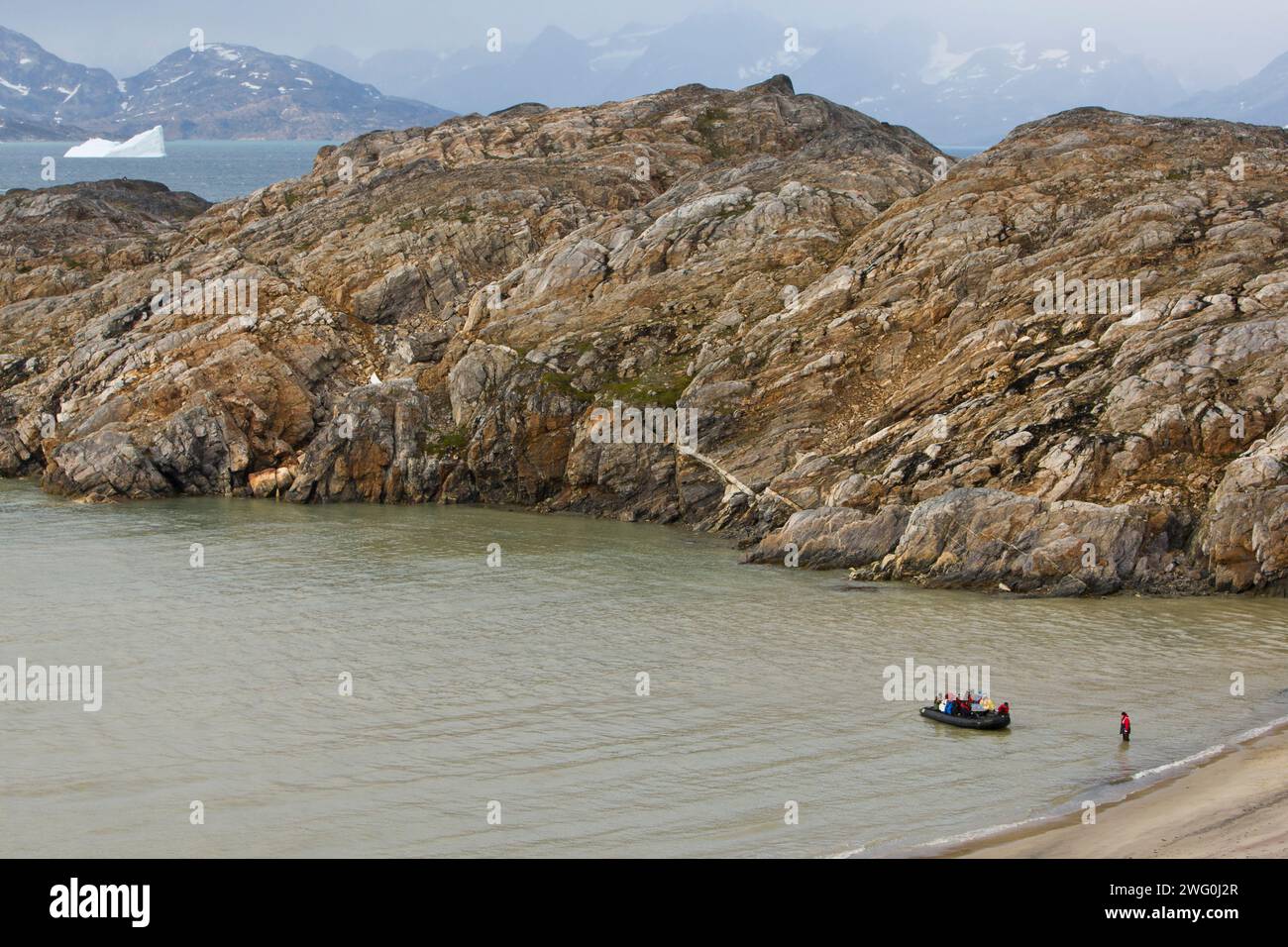 Participants of the Cape Farewell Youth Expedition gather on a beach in ...