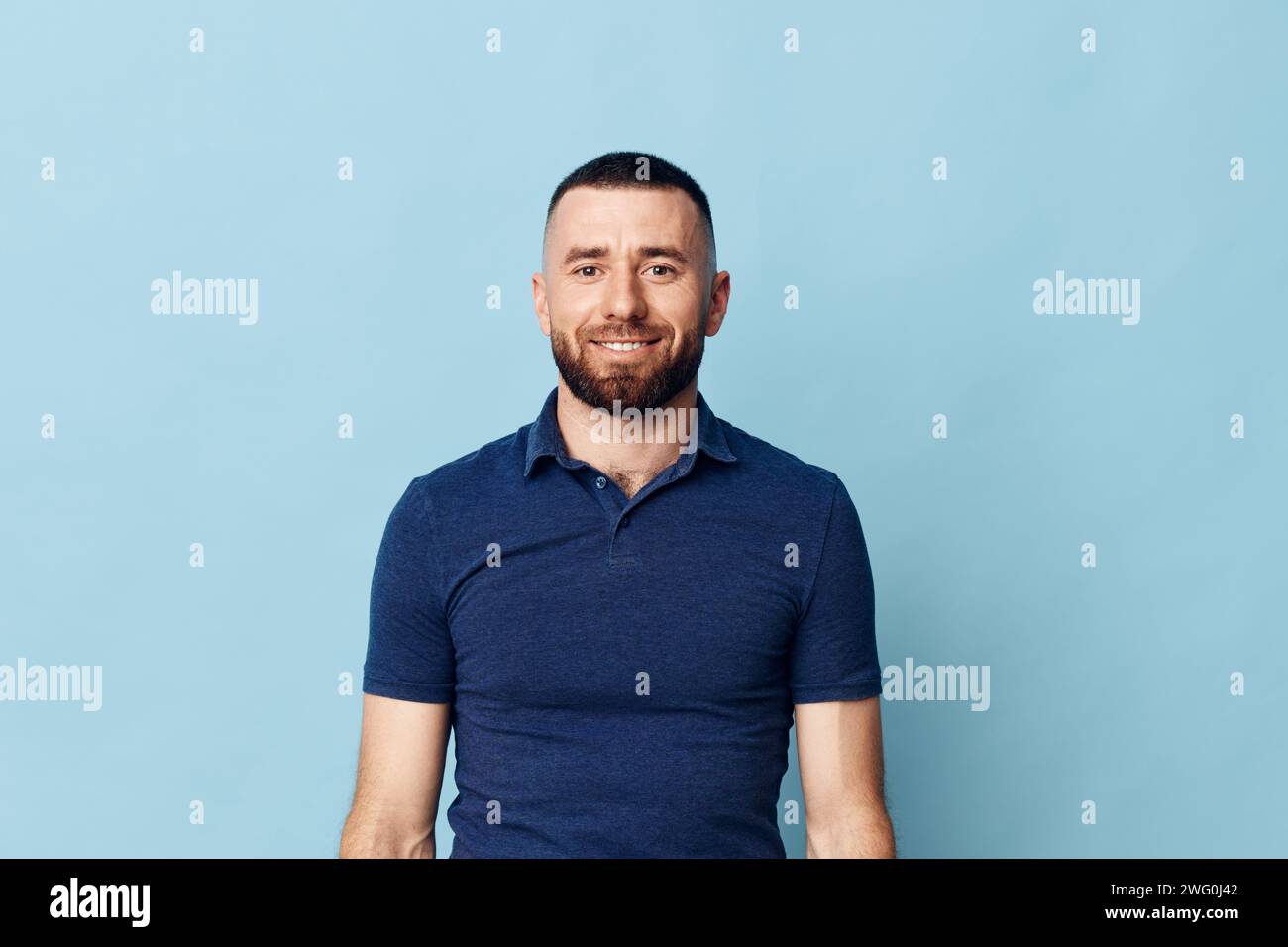 Happy studio men attractive portrait face caucasian background person ...