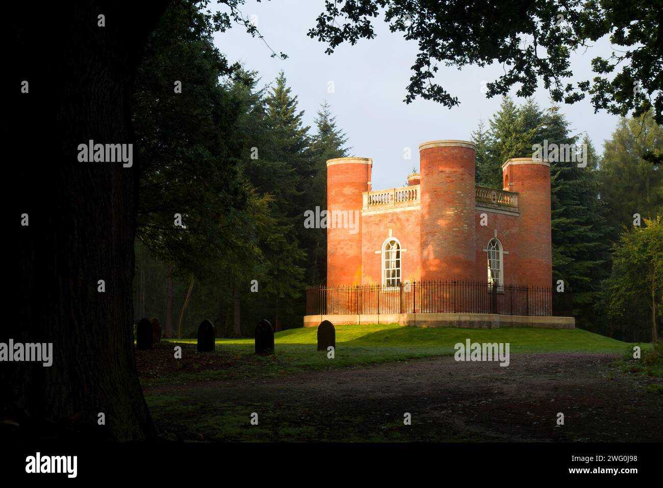 Queen Anne's Summerhouse nestled amongst the trees of Shuttleworth ...