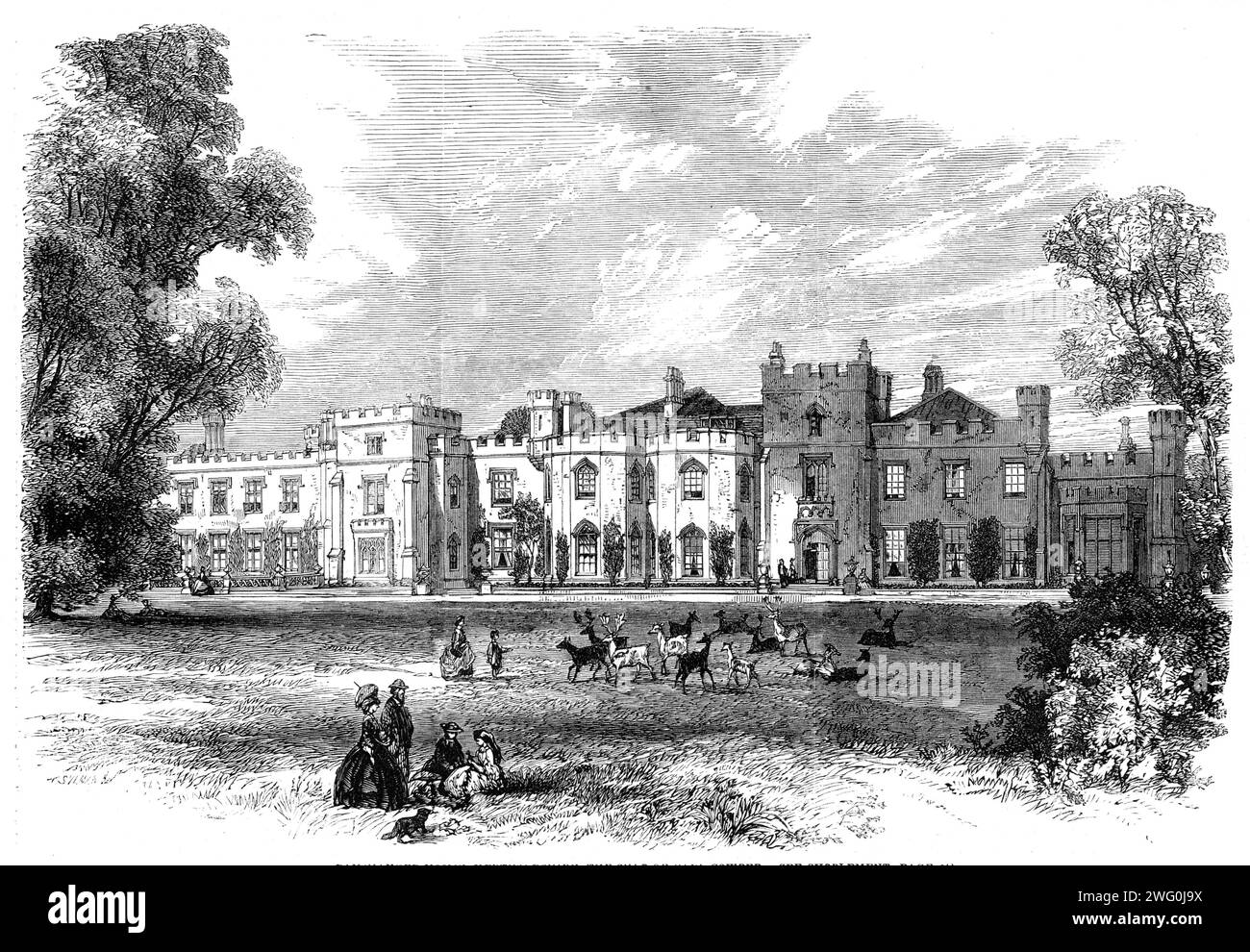 Panshanger House, Hertfordshire, the seat of Earl Cowper, 1862. 'Large ...