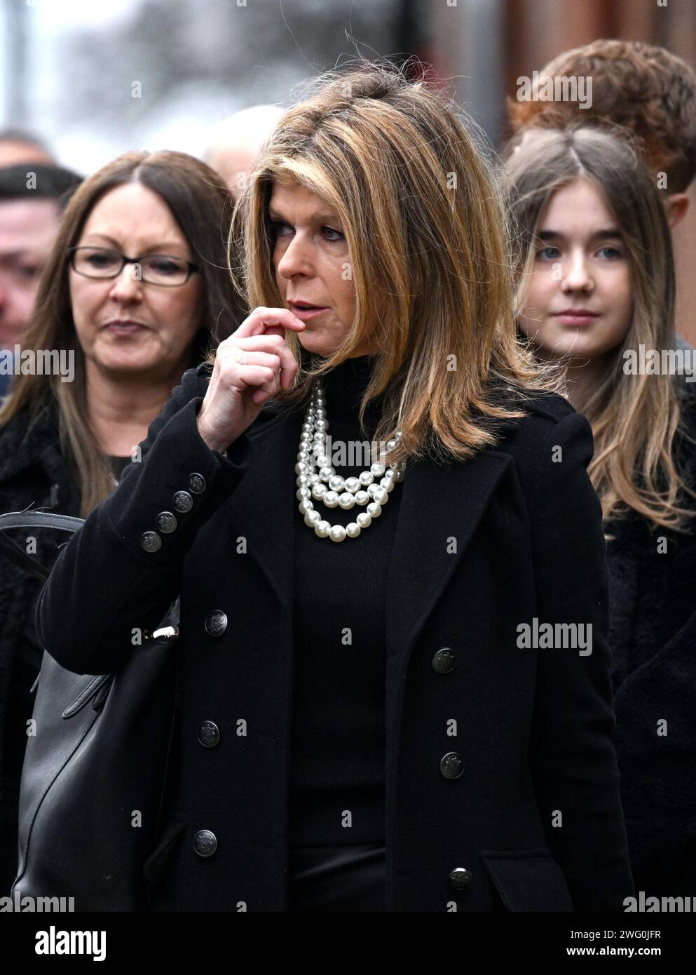 London, UK. February 2nd, 2024. Kate Garraway at the funeral of Derek ...